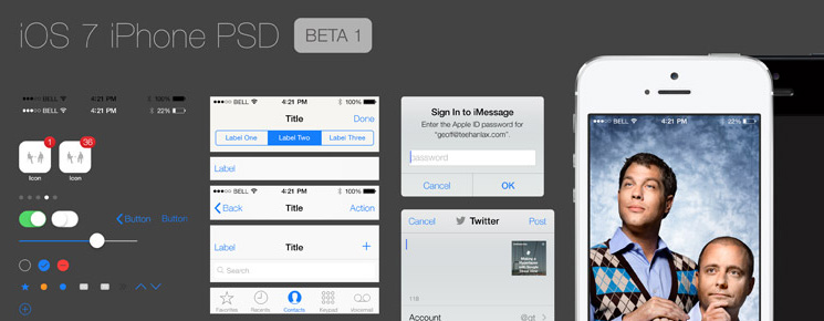 iOS 7 GUI – Photoshop-Datei von teehan+lax
