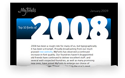 MyFonts - Top 10 Fonts 2008