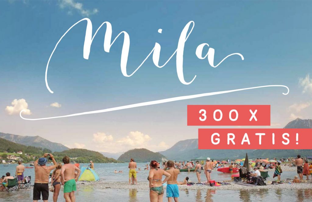 300 Gratis-Downloads der Schriftfamilie »Mila Script Pro«