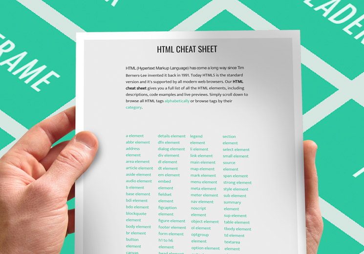 HTML Cheat Sheet zum Downloaden ["PDF-Datei"]
