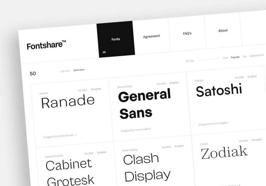 Fontshare: Kostenlose Fonts von der Indian Type Foundry (ITF)