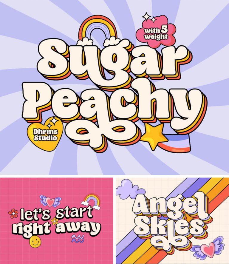 Sugar Peachy – Font im Stile der 1970er Jahre zum Downloaden