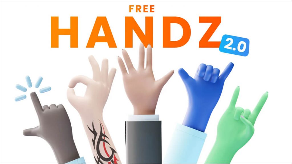 Handz 2.0: 3D-Hände Illustrationen zum Downloaden