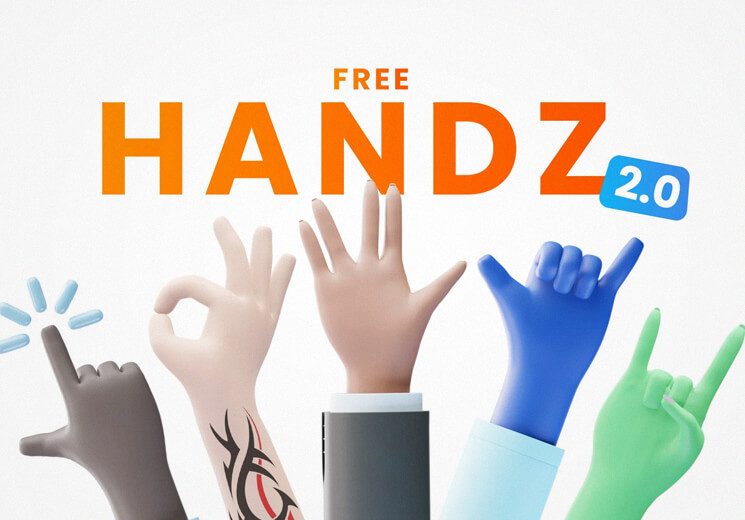 Handz 2.0: 3D-Hände Illustrationen zum Downloaden
